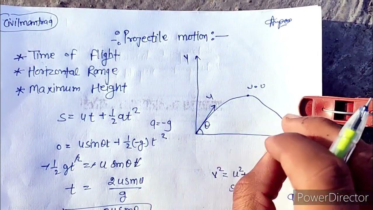 Projectile Motion (Time of flight,Horizontal Range & Maximum height) @CivilMantraa - YouTube