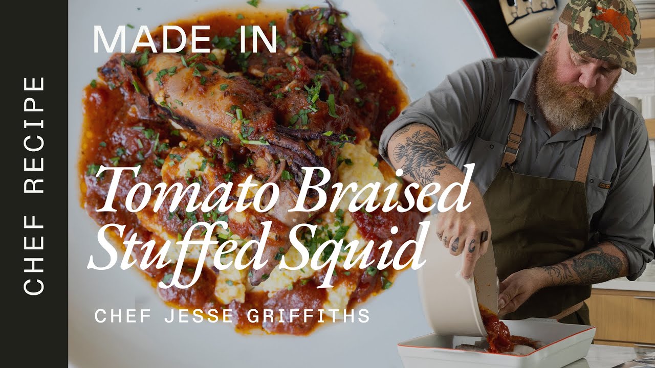 How To Make Amazing Tomato-Braised Stuffed Squid And Grits With Jesse ...