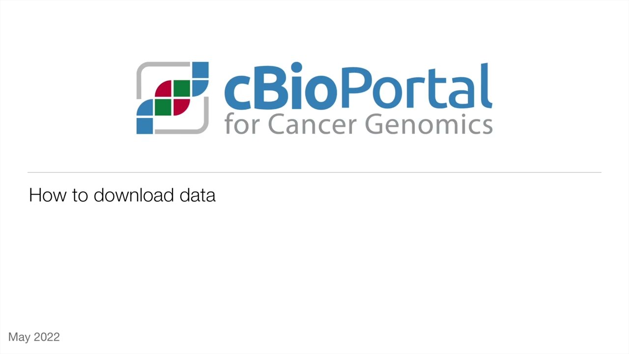 cBioPortal: How to download data - YouTube