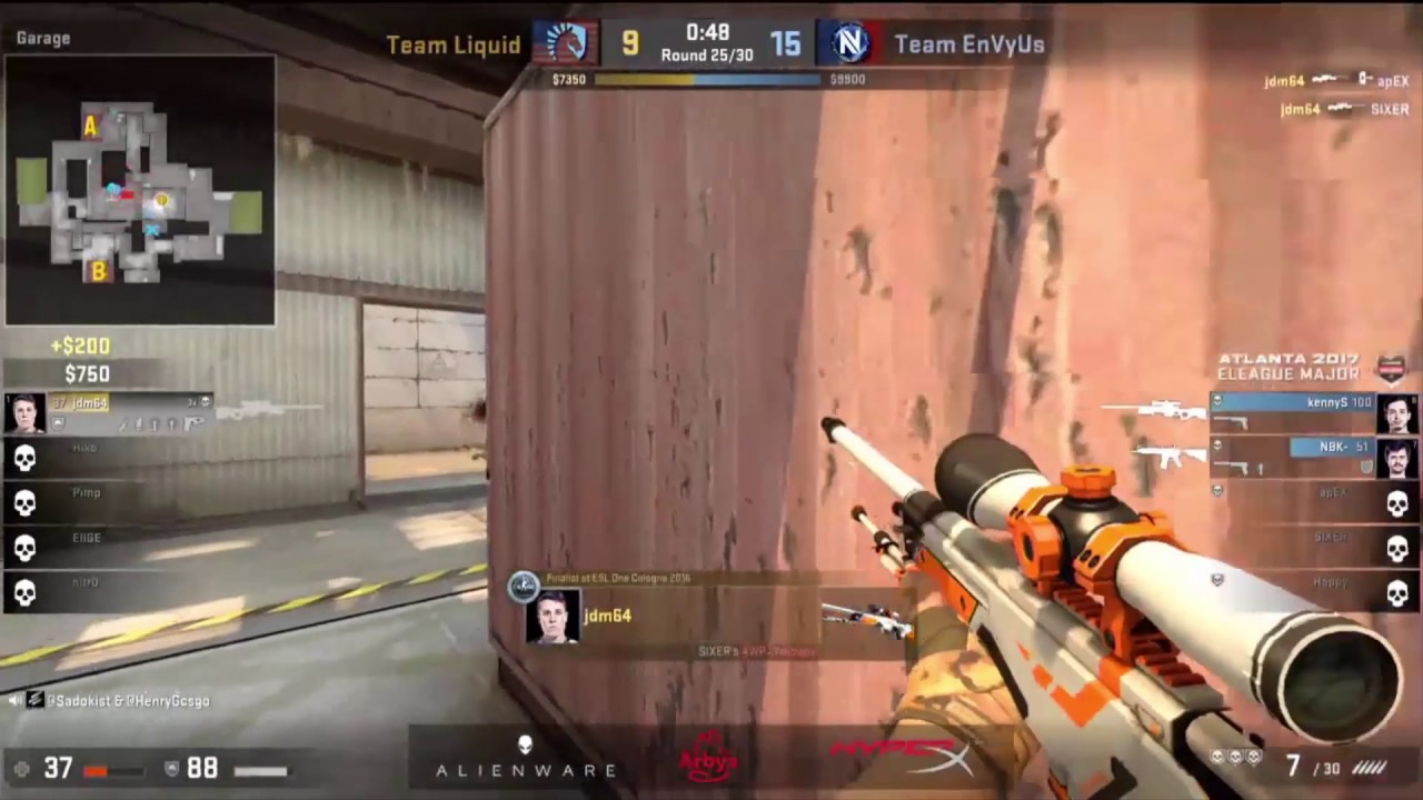 CS:GO - JDM INSANE 1 VS 5 vs Team EnVyUS @ ELEAGUE Major 2017 - YouTube