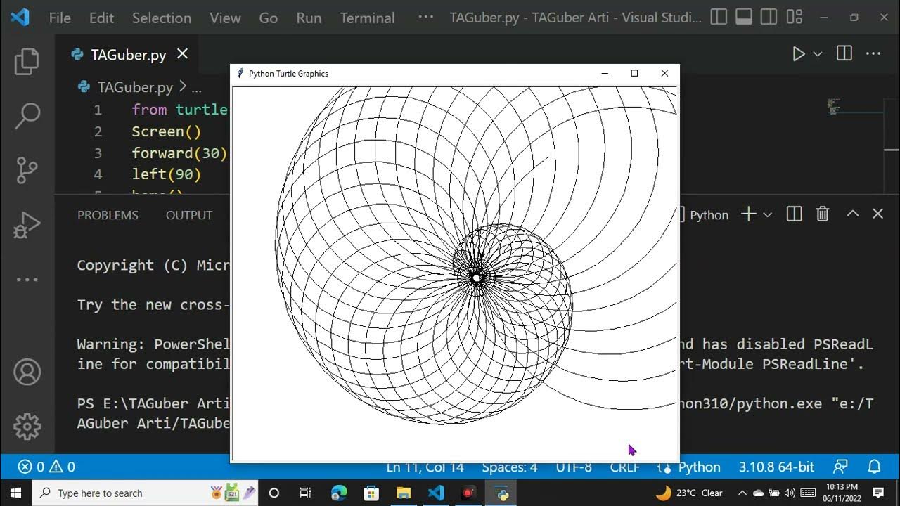 Draw Creative Spiral Shape In Python Turtle Coding Python Youtube 9391