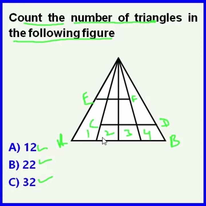 Reasoning I Counting Triangles Figures I Counting Triangles I Youtube