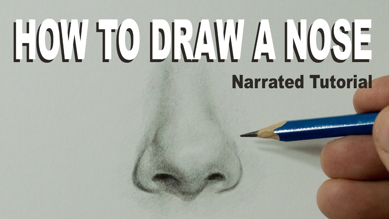 How to draw a realistic nose with graphite pencils ~ Narrated tutorial ...