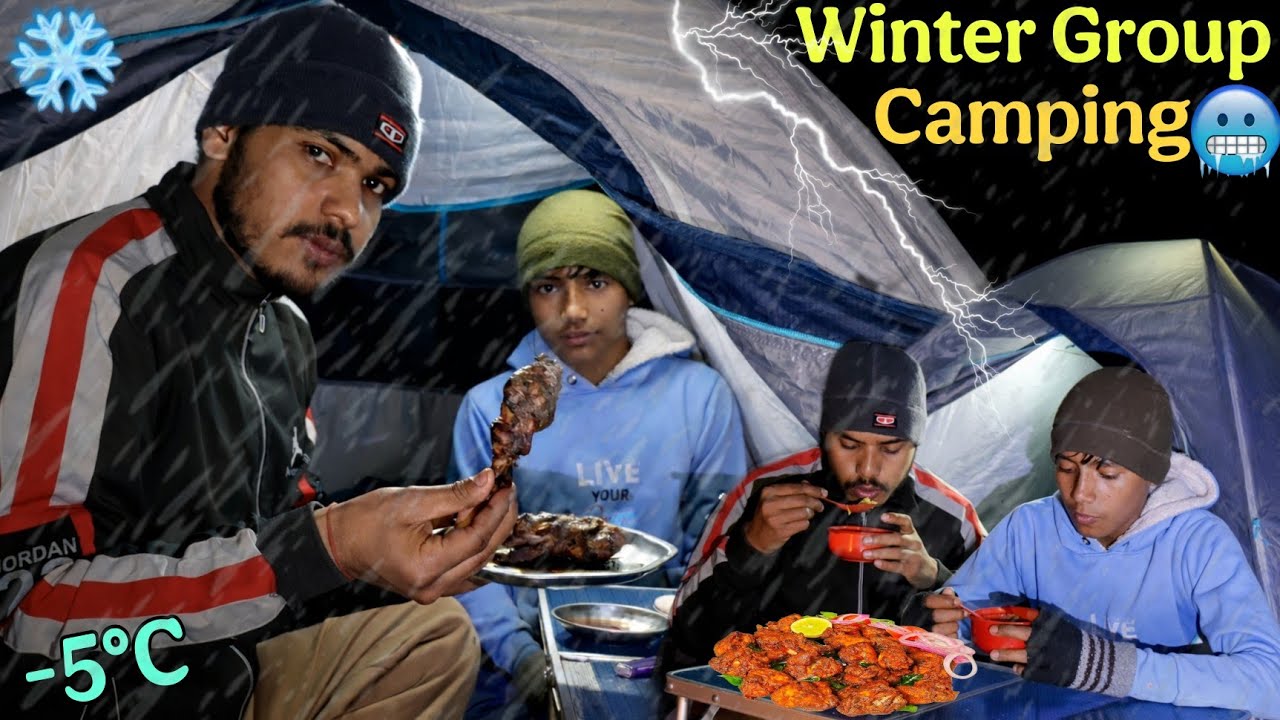 Surviving -5°C Extreme Winter Night Camping 🥶 | Brother Duo in ...
