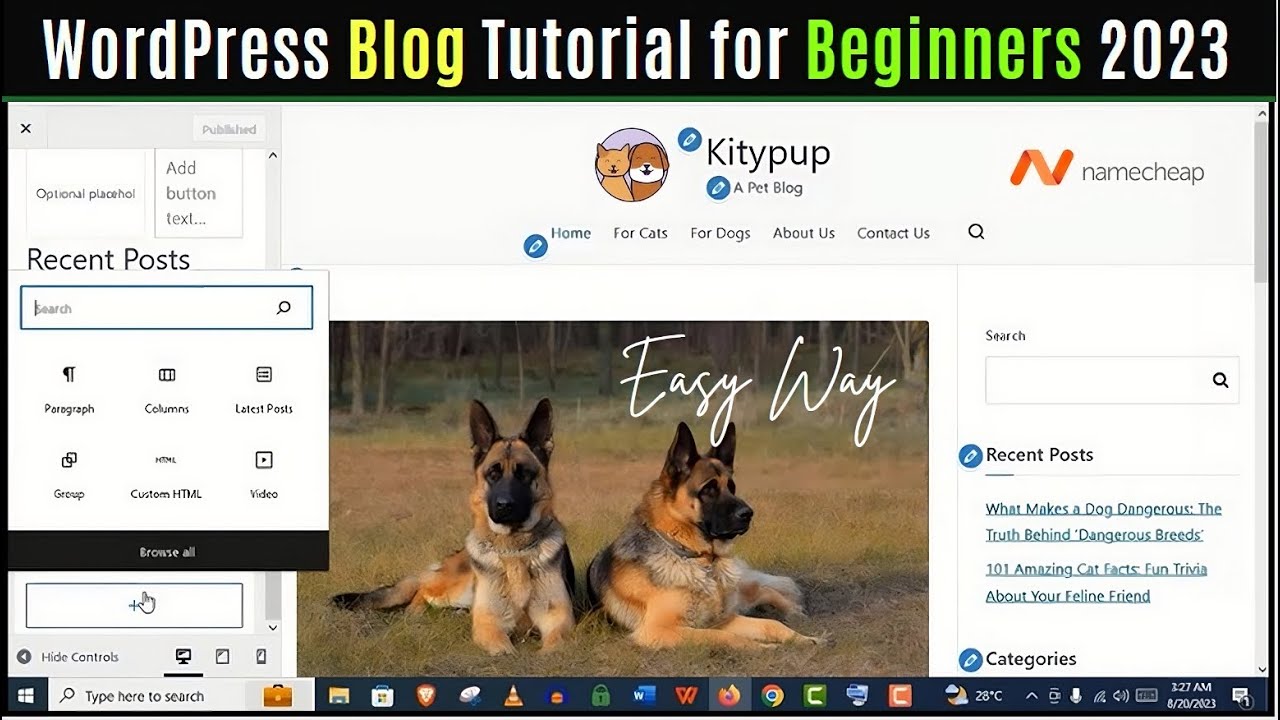 Wordpress Blog Tutorial For Beginners How To Create A Wordpress Blog Website Easily Youtube 3709