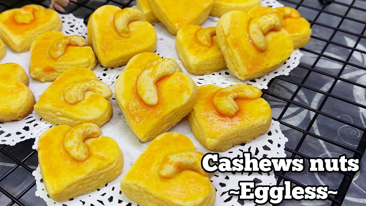 Eggless Cashews Nut Biscuits Recipe| Resepi Biskut Kacang Gajus Ranggup ...