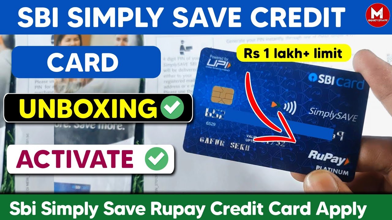 Sbi Simply Save Credit Card Unboxing 🎉। Sbi Simply Save Rupay Credit ...