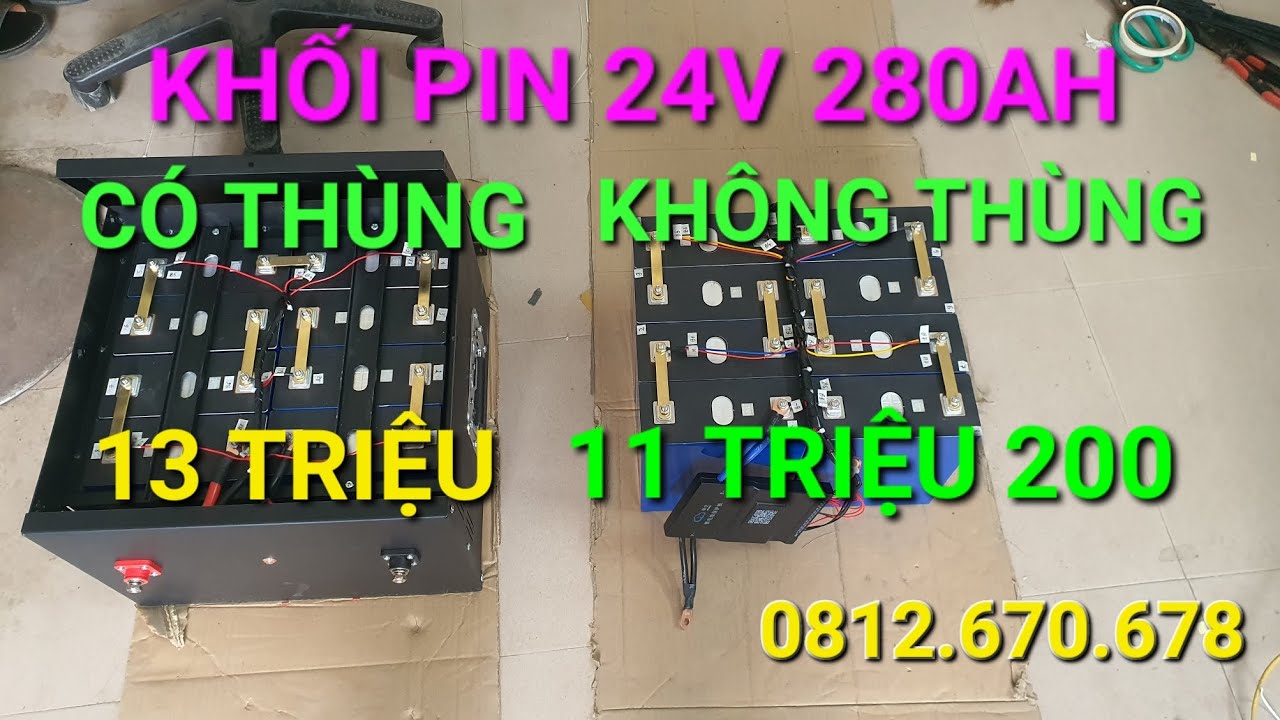 pin lithium 24v 280ah trọn gói 11 triệu 200,mạch JK Sạc 100A,Xả 200A ...