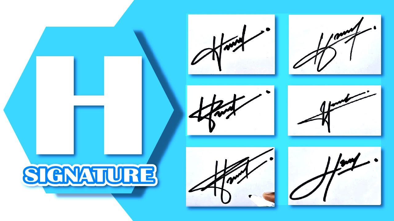 How to make signature of letter H | Unique letter H signature ideas ...