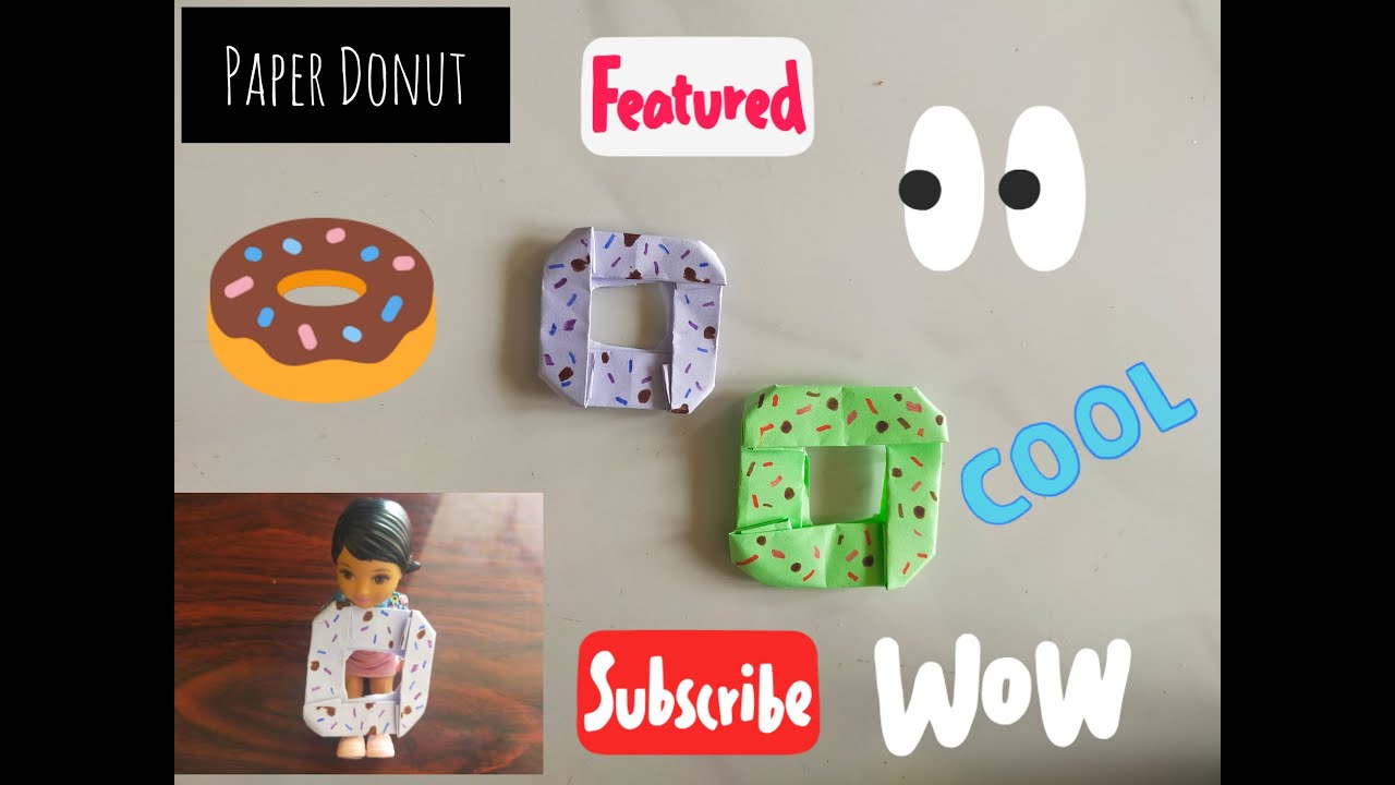 How To Make Paper Donut |Origami Donut Craft| DIY Doughnut Toy Food ...