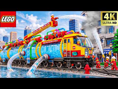 RIESIGES LEGO City Feuerwehrauto rettet die Tankstelle🚒 | LEGO Kreativspielzeug