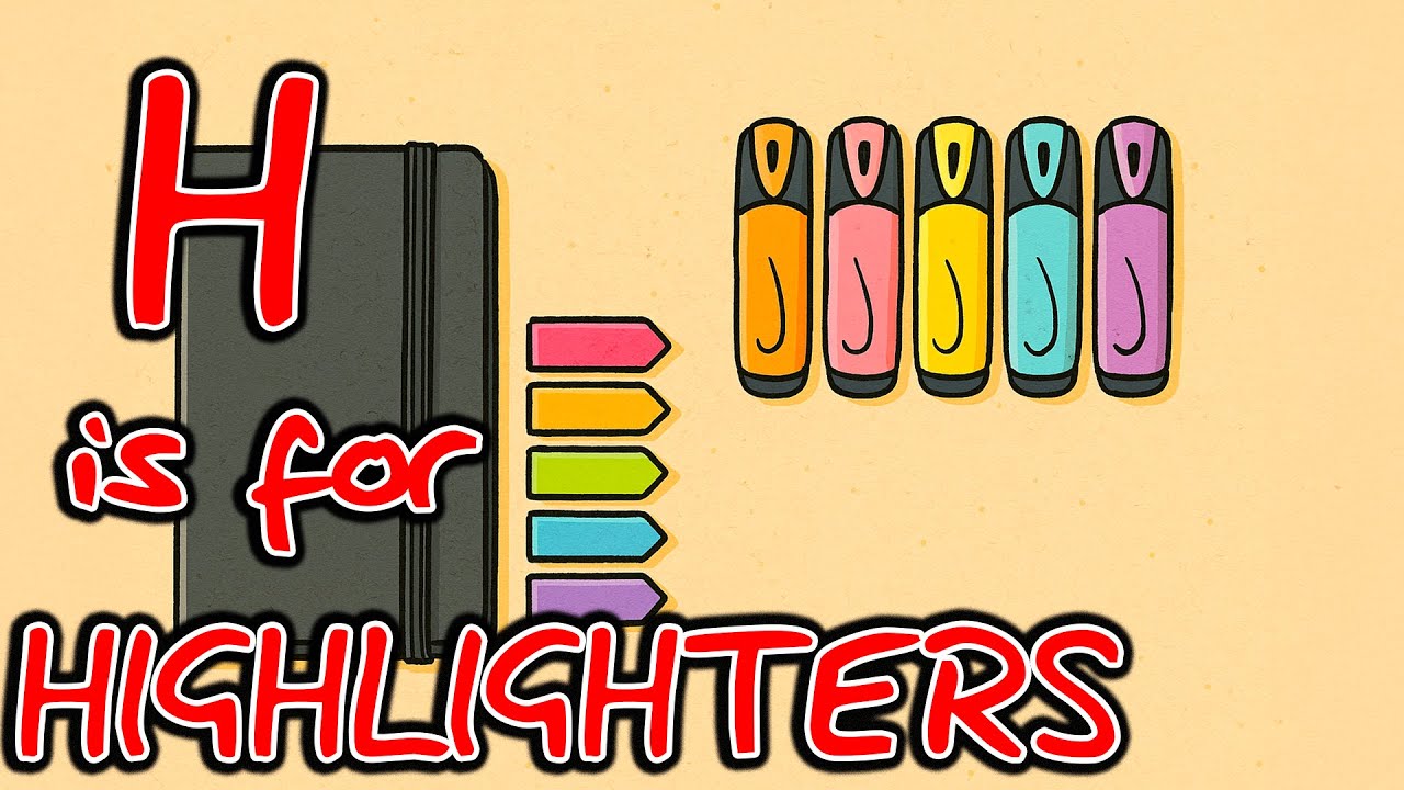 H is for Highlighters | ABC School Songs | Cartoon comic strip Art ...