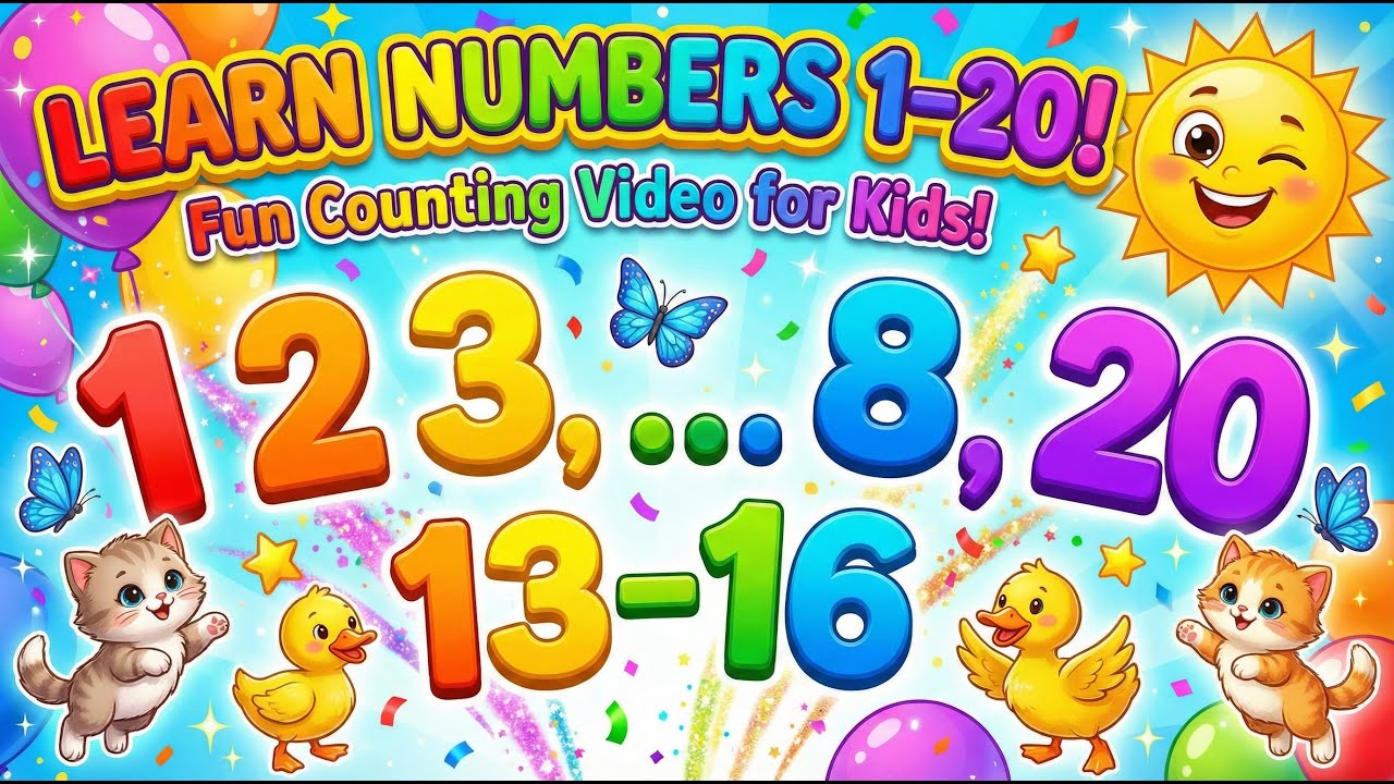 Learn Numbers 1–20 | Fun Counting Video for Kids - YouTube