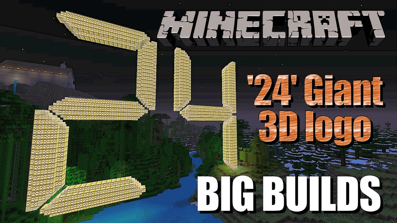 Minecraft - Glowing 24 logo - huge statue big builds - YouTube