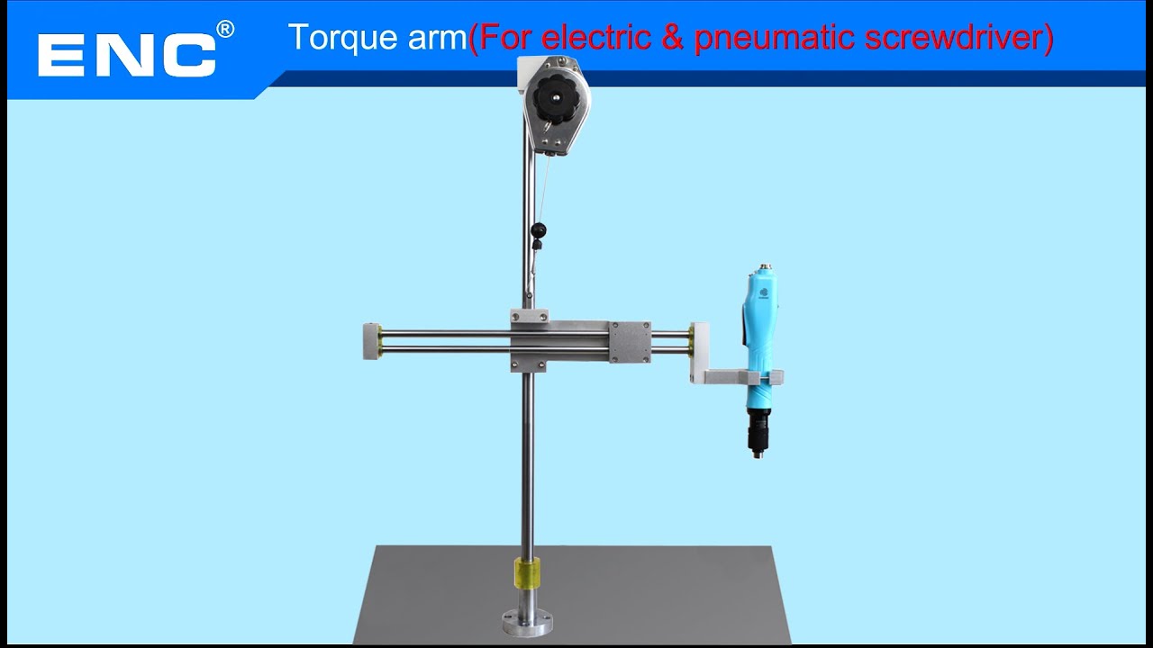 Electric pneumatic screwdriver torque reaction arm - YouTube