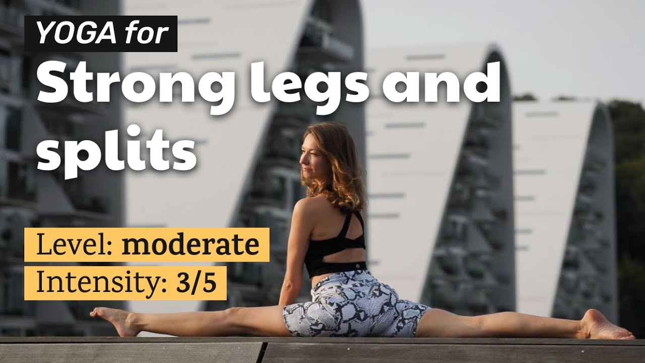 Yoga for strong legs & front split | 50 min class - YouTube