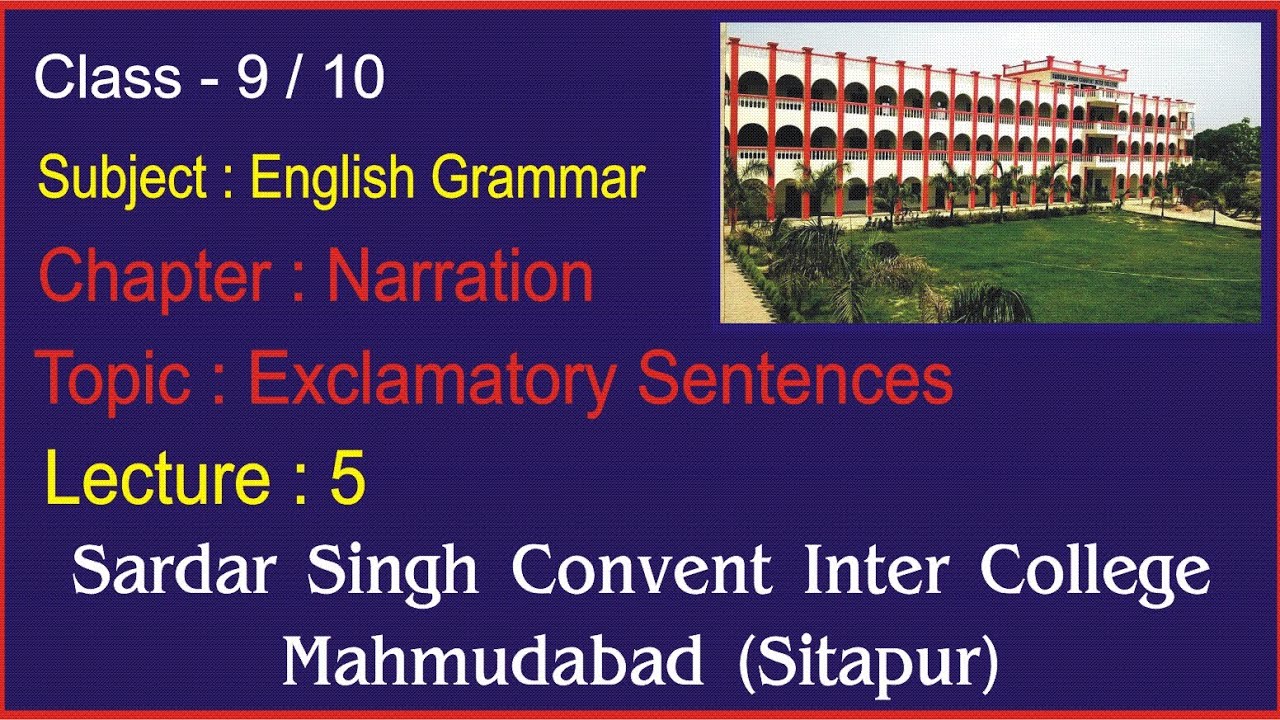 9th & 10th - ENGLISH GRAMMER - Narration -Lecture 5 - YouTube