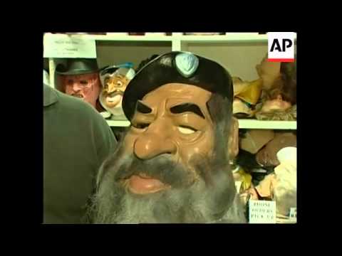 'Saddam-in-jail' costume is unveiled - YouTube