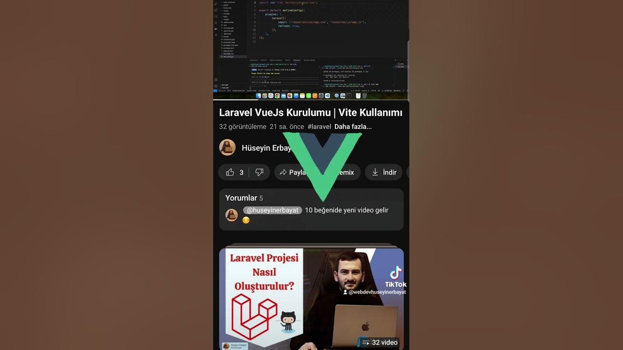 Laravel Vuejs Serisine Başladım Laravel Laravel10 Php Vue Vuejs