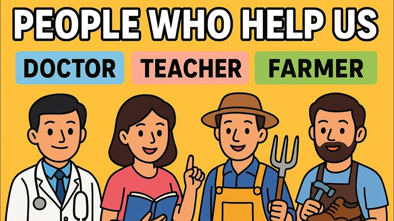 People Who Help Us | Community Helpers For Kids | Doctor, Teacher ...