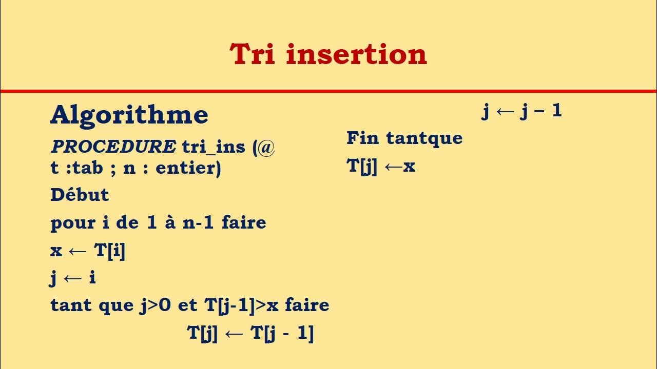 Algorithmes de Tri - YouTube