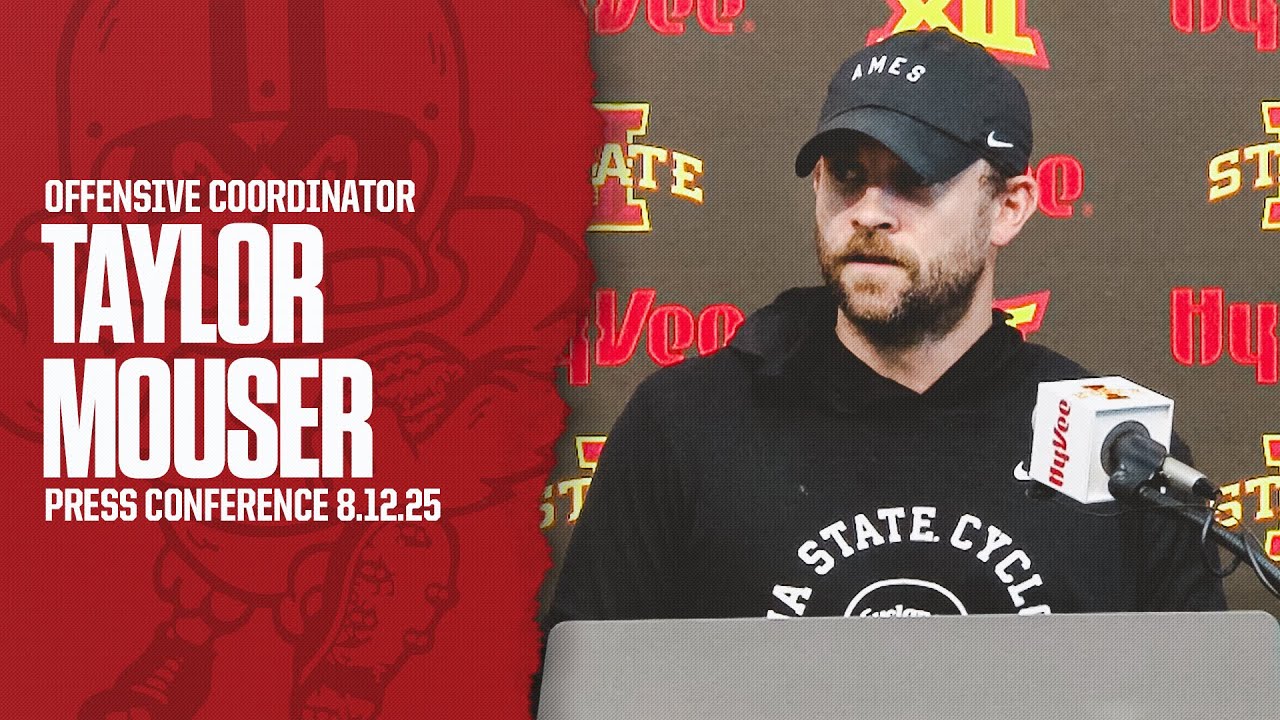 Offensive Coordinator Taylor Mouser Media Availability 8/12 - YouTube