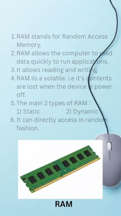 Basic Concepts in Computer Organization and Architecture RAM and ROM ( some concepts part 2 ...