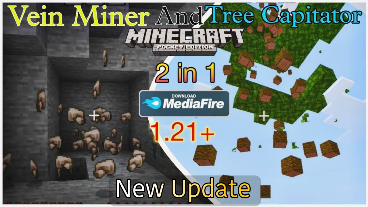 Vein Miner And Tree Capitator Add-on For MCPE & MCBE 1.21+ (Mediafire) New Update - YouTube