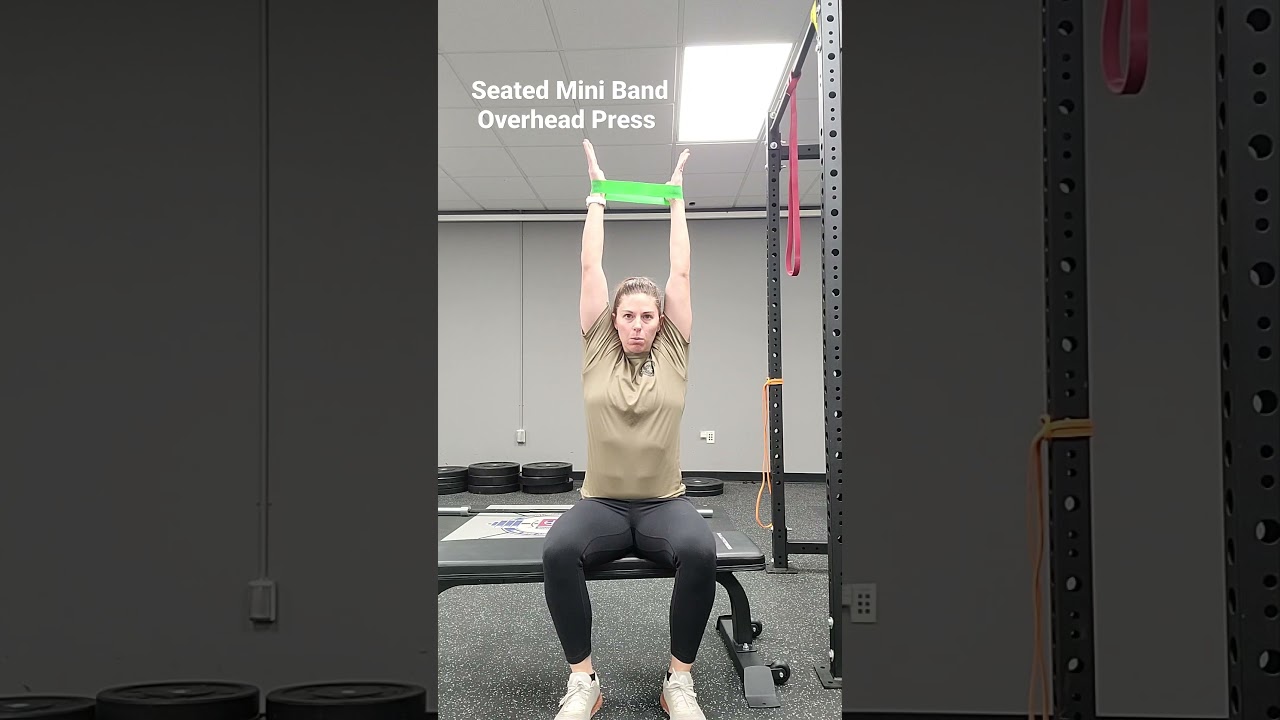 Seated Mini Band Overhead Press - YouTube