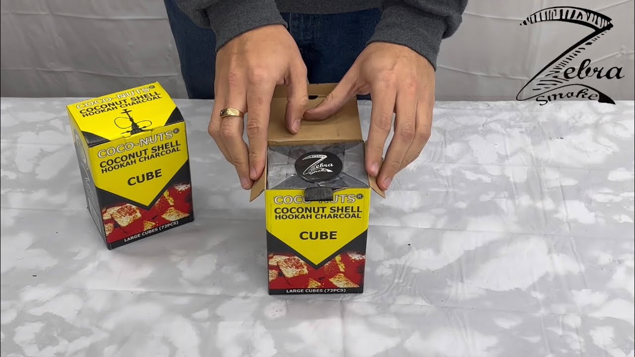 Premium Zebra Smoke coconut natural charcoals square shape - YouTube