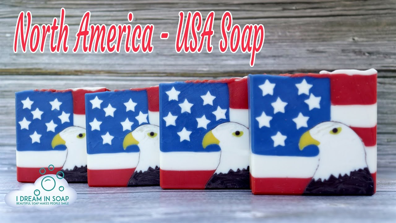 Cold process soap making continent series North America. American Flag ...
