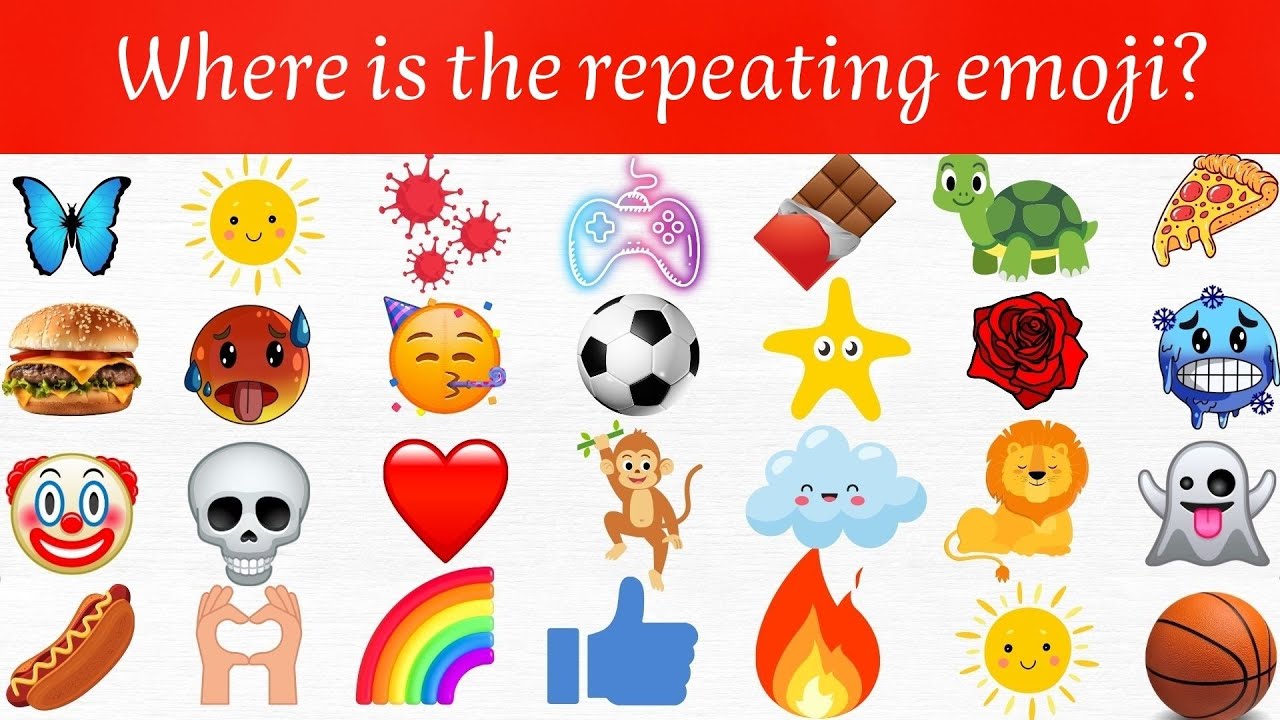 Where is the repeating emoji? Test your eye accuracy. - YouTube