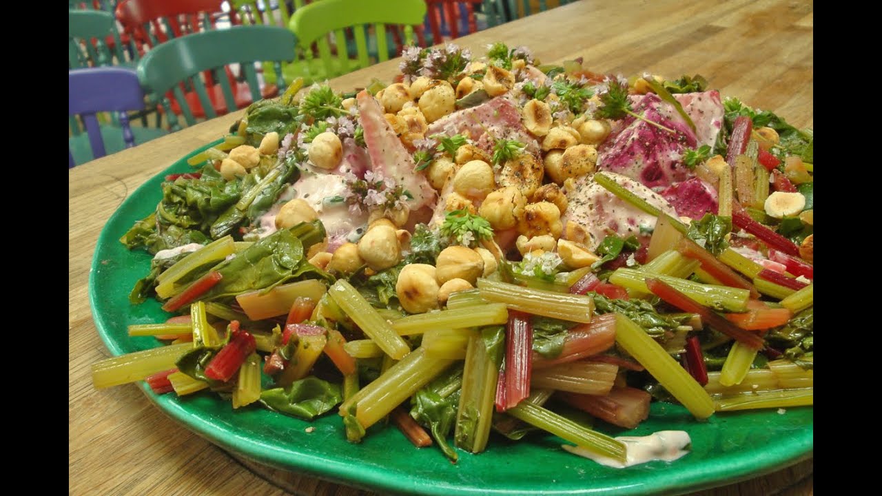 Multi-coloured beetroot, yoghurt and hazelnut salad - YouTube