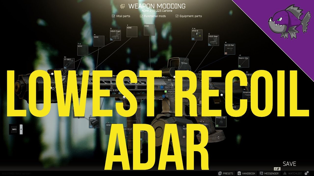 Recoil Lowest Recoil ADAR - Modding Guide - Escape From Tarkov - YouTube