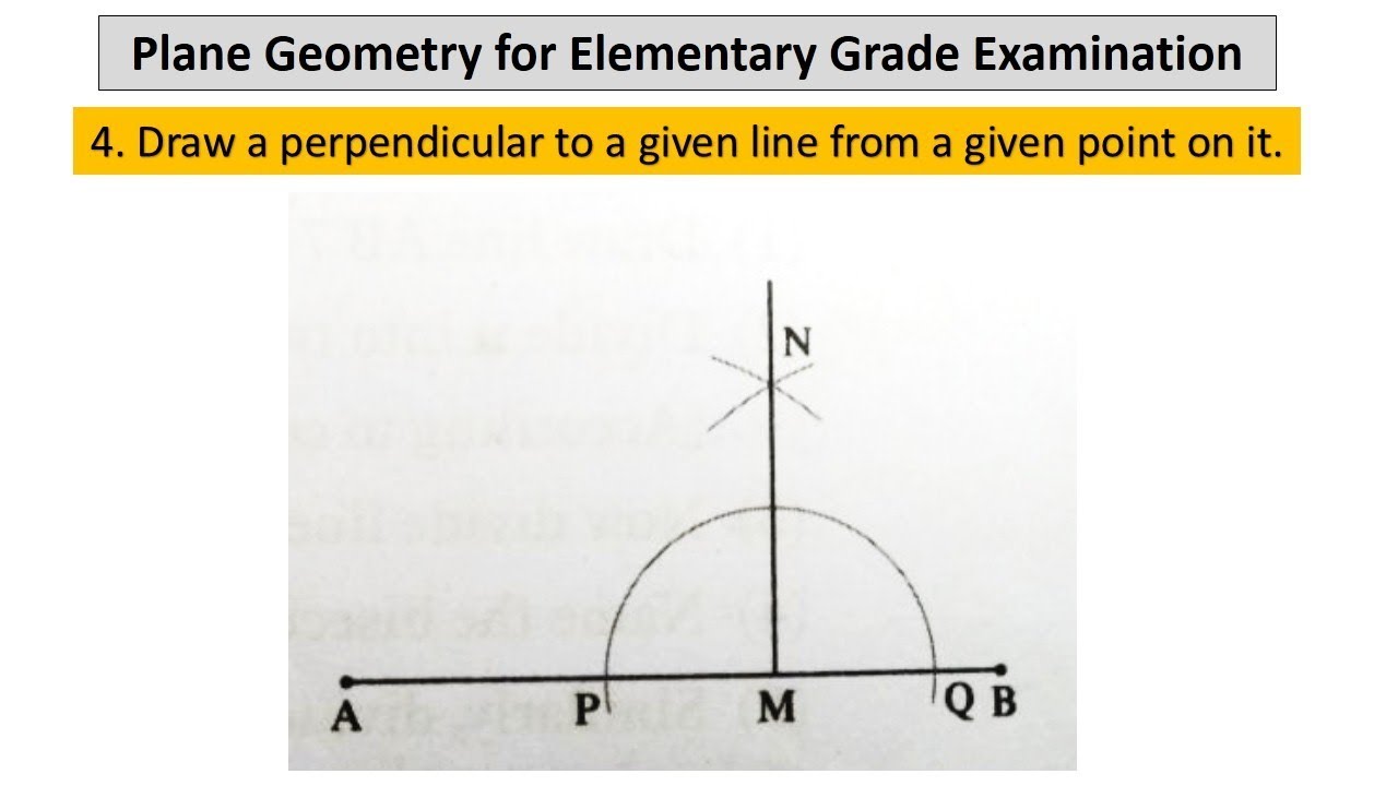 Elementary Plane Geometry - 4 Draw a perpendicular to a given line ...