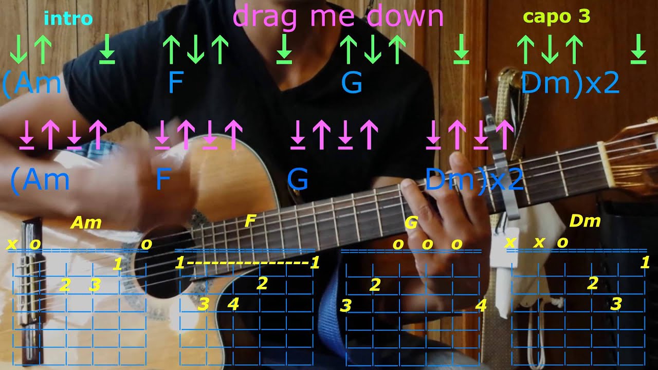 drag me down one direction guitar chords - YouTube