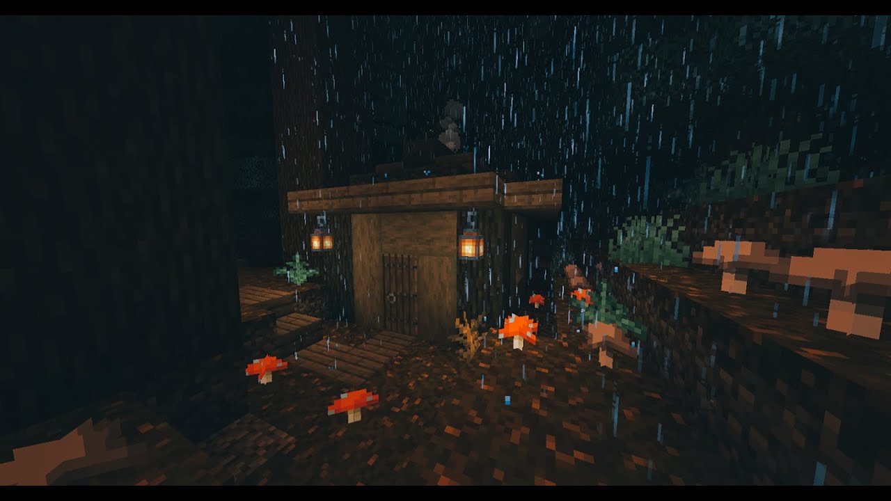 You Found a Cabin in the Woods..... Minecraft Rain Sounds - YouTube