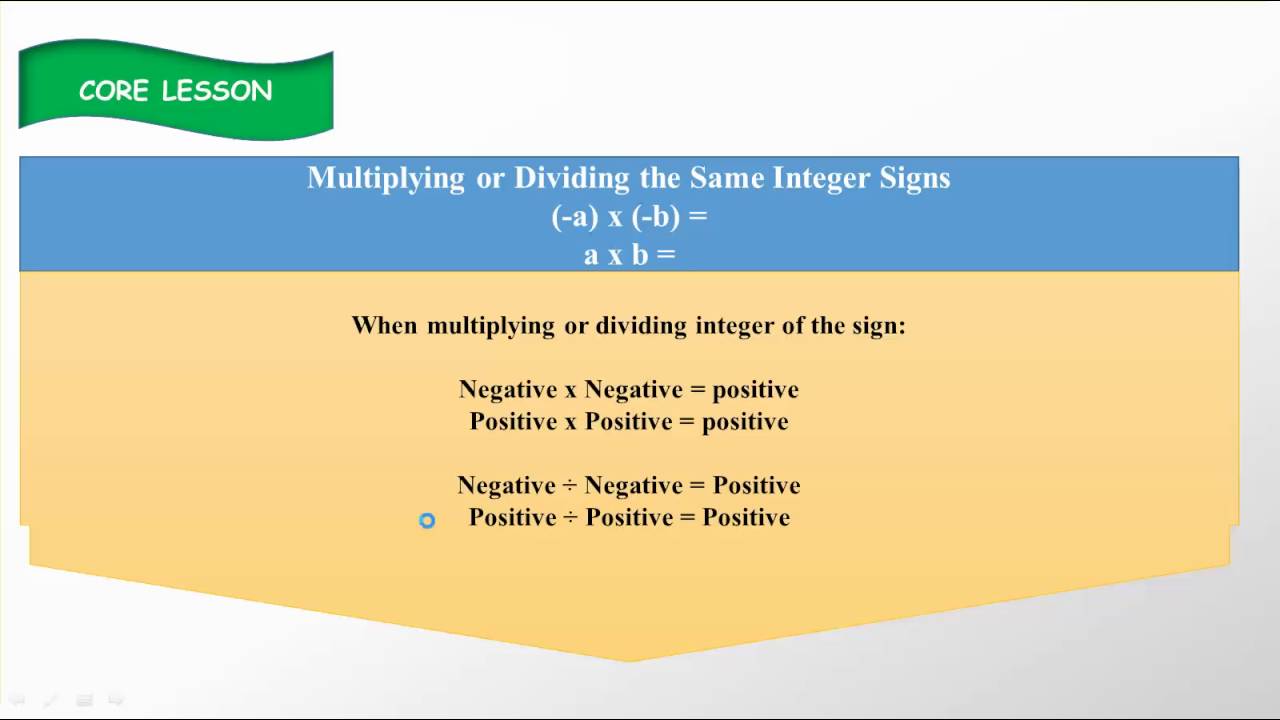 Multiplying And Dividing Integer Rules - Youtube