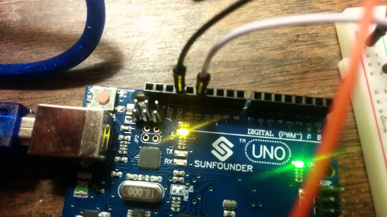 Lesson 1 Controlling LED by Button Sunfounder Arduino Uno R3 - YouTube