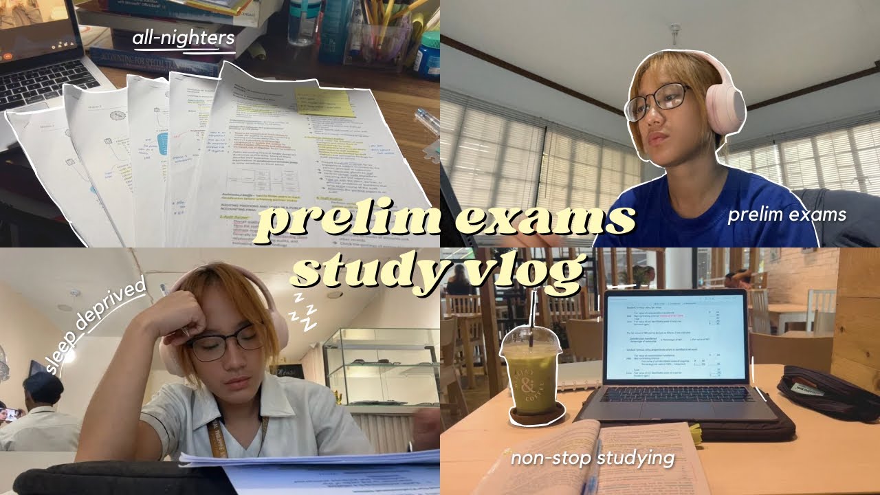 prelim exams study vlog | a week of exams and quizzes, all-nighters ...