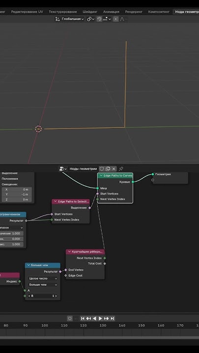 Короче говоря я начал изучать ГеометриНодс- Blender -Edge Paths to Selection!#shorts #Blender ...
