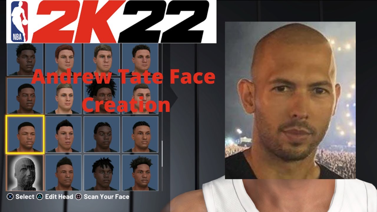 Andrew Tate Face Creation in NBA2k22! - YouTube