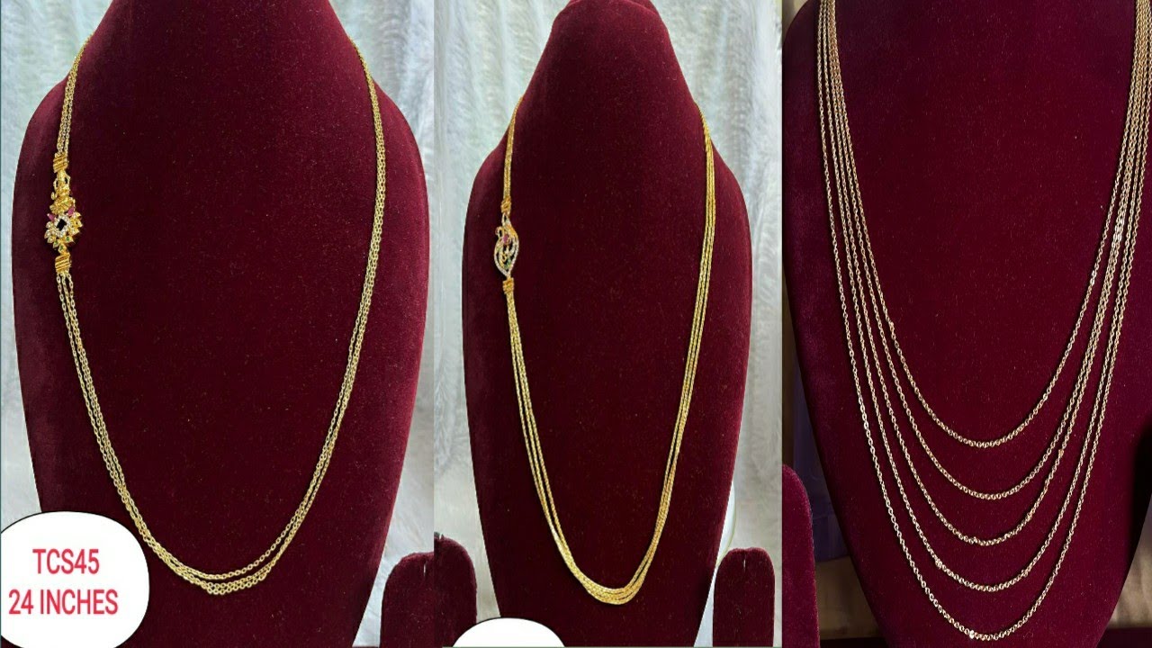 chandra haram | three line chains | five line chains | mugappu chain ...