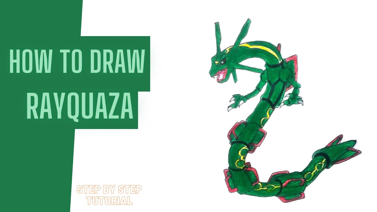 How to draw rayquaza | Outlining tutorial - YouTube