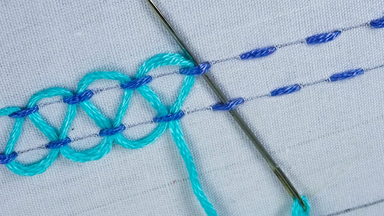 Stepped running stitch ,basic hand embroidery tutorial - YouTube