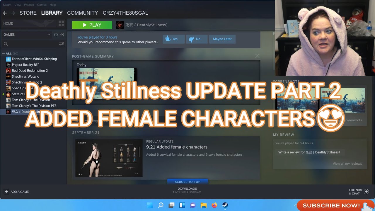 Deathly Stillness UPDATE PART 2 ADDED FEMALE CHARACTERS ZOMBIE GAMEPLAY ...