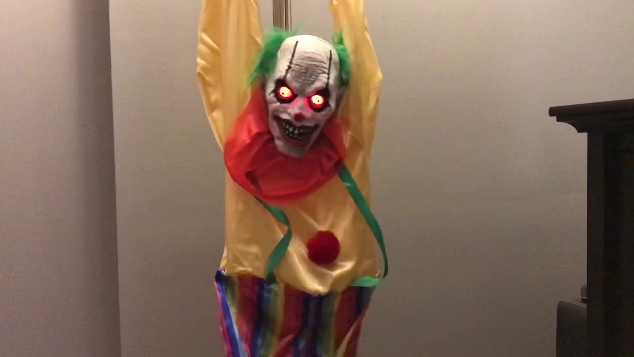 Spirit Halloween hanging clown - YouTube
