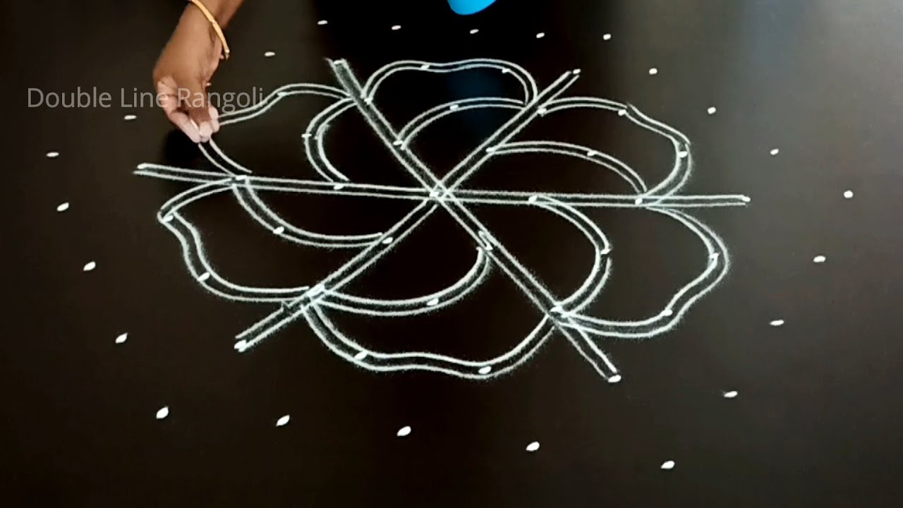 Easy rangoli designs 9 dots|Daily rangoli designs easy|Daily rangoli ...