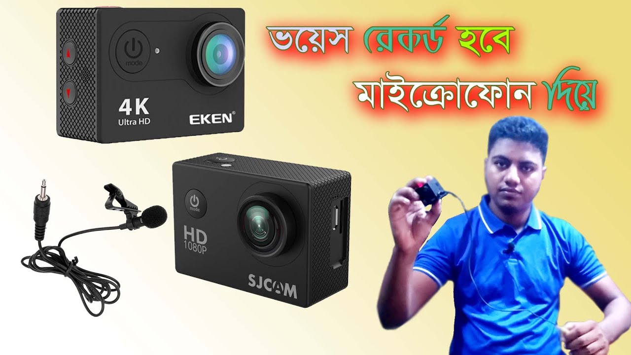 Eken H9R External Microphone set up || Any Action Camera microphone ...