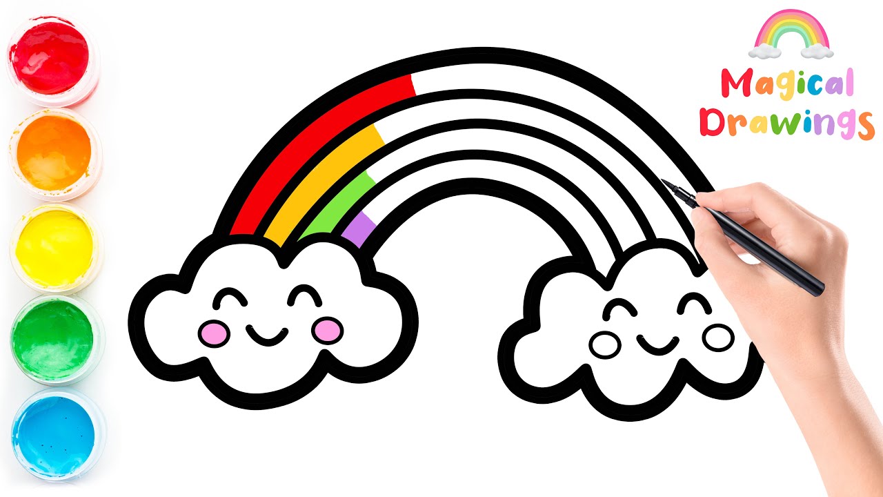 Rainbow Drawing, Painting & Coloring for Kids | How to Draw Rainbow ...